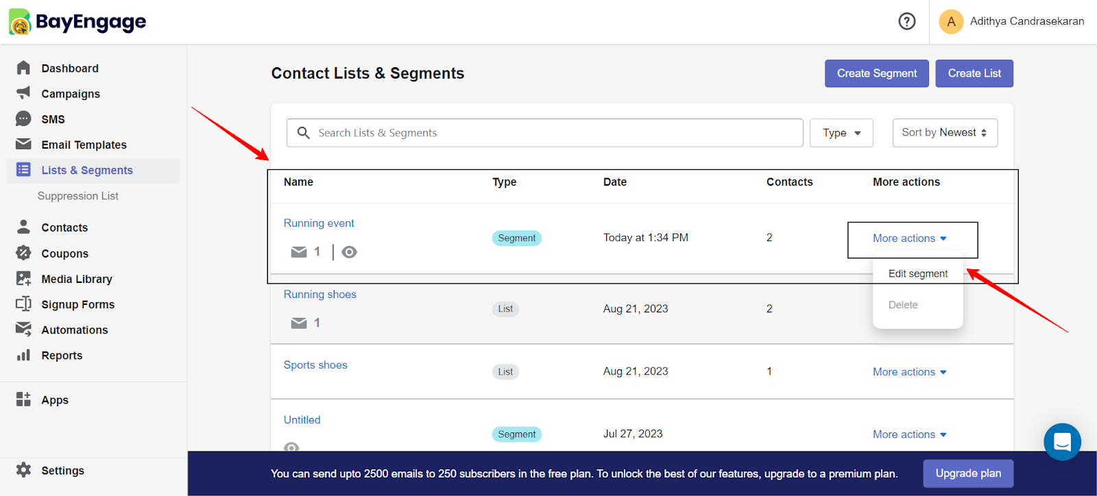 How To Use BayEngage Segments On Email Campaigns?